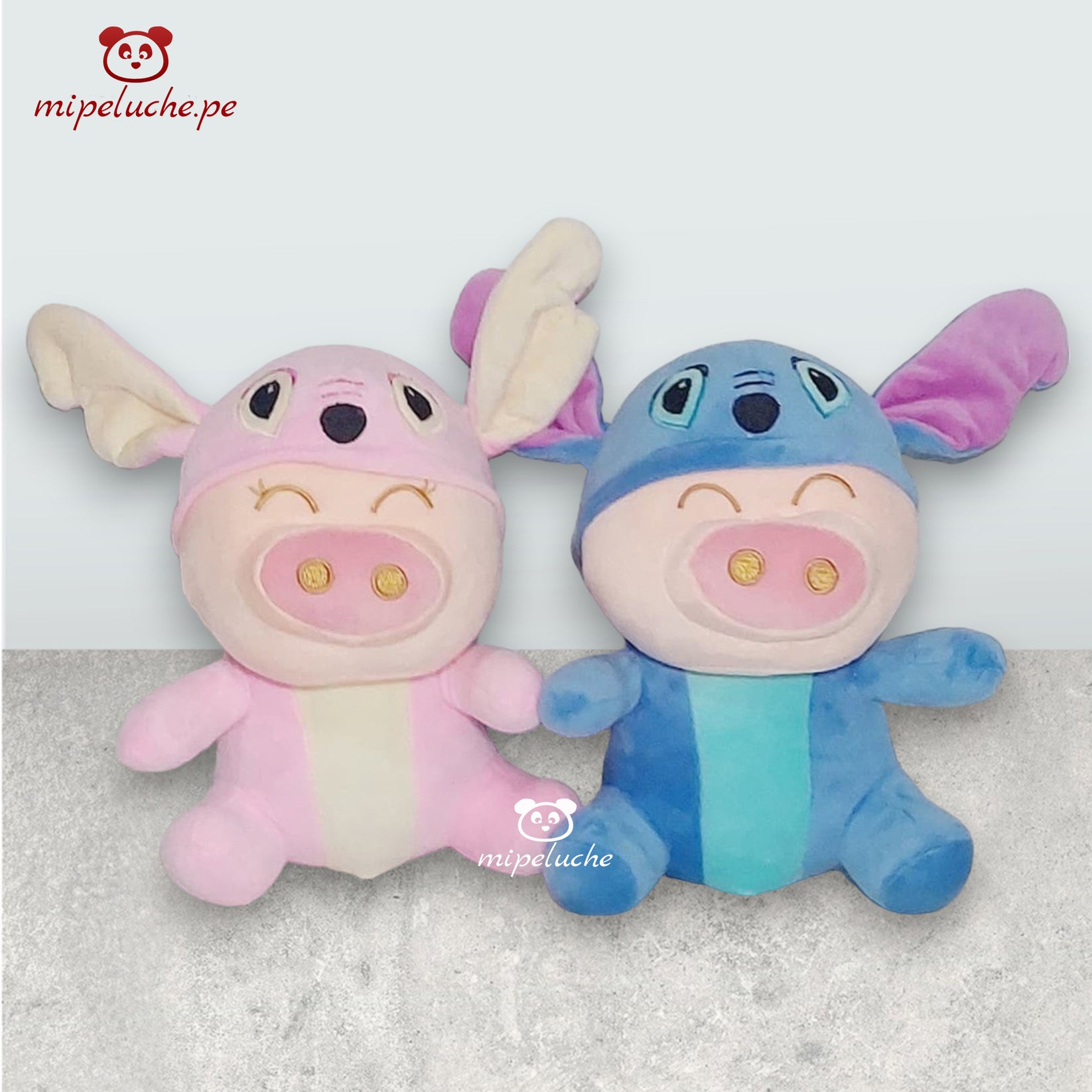 Peluche Pareja Stitch y Angela Chancho Felpa – mipeluche.pe
