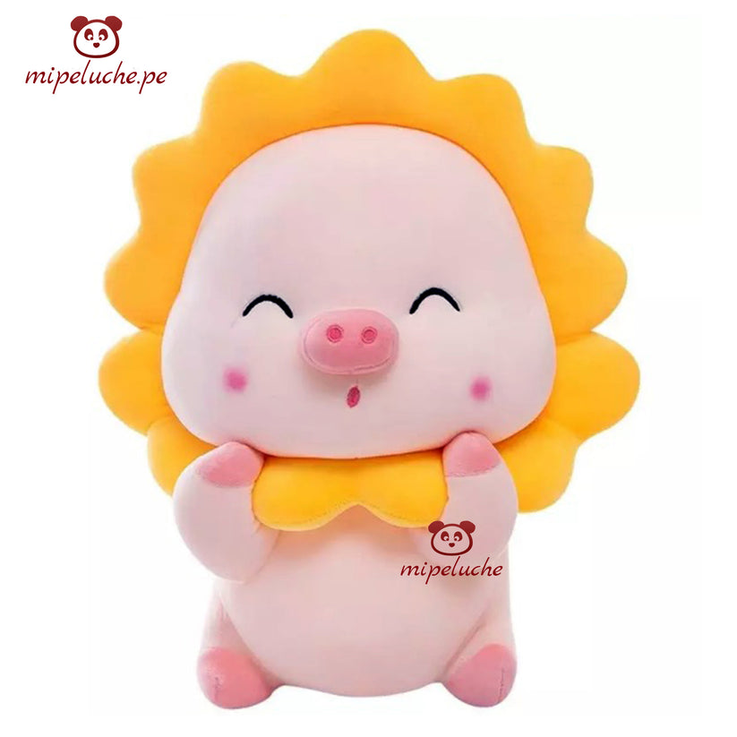 Peluche Chanchito Con Disfraz Girasol de 30 Cm Kawaii – mipeluche.pe